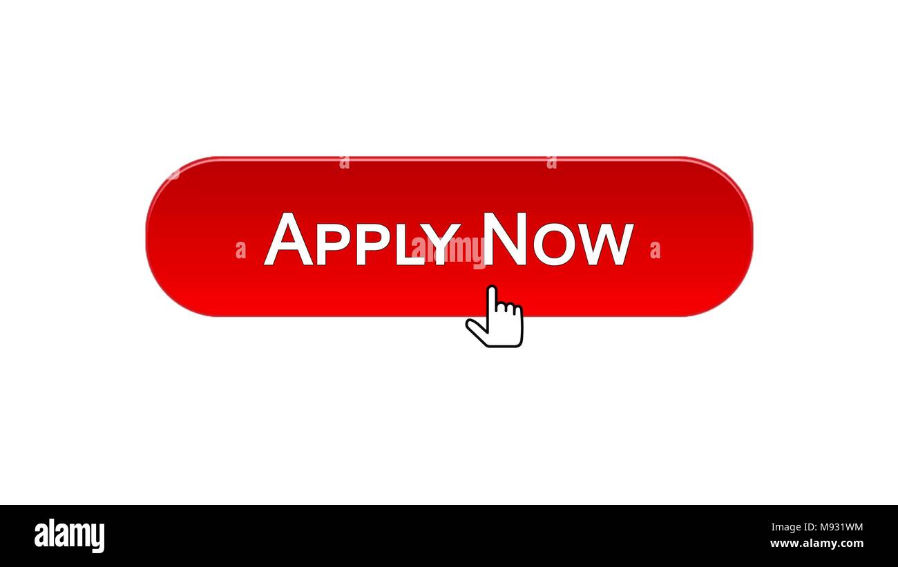 Apply now web interface button clicked mouse cursor, red color, employment Stock Photo - Alamy