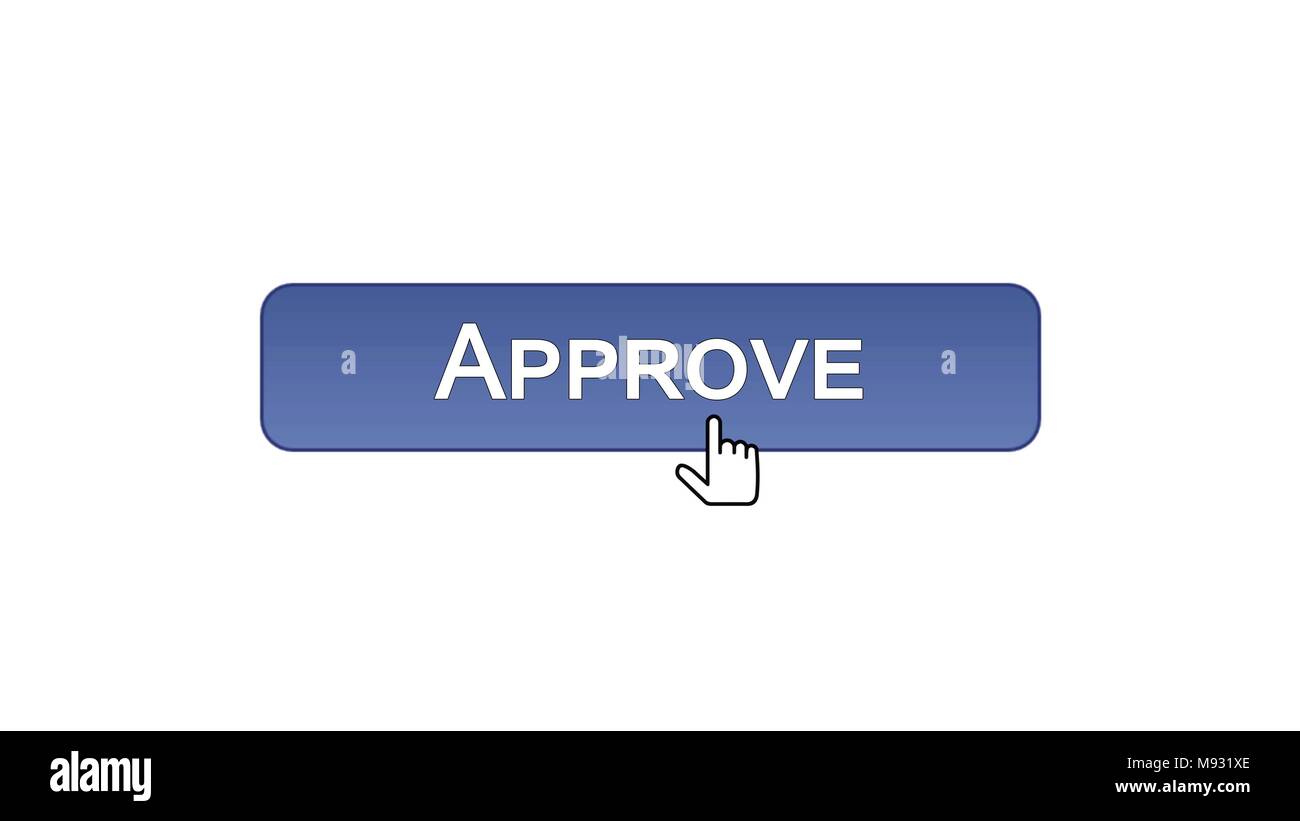 Approve Web Interface Button Clicked With Mouse Cursor Violet Color