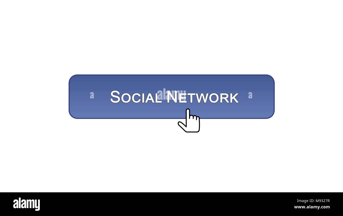 Social Network Web Interface Button Clicked With Mouse Cursor Violet