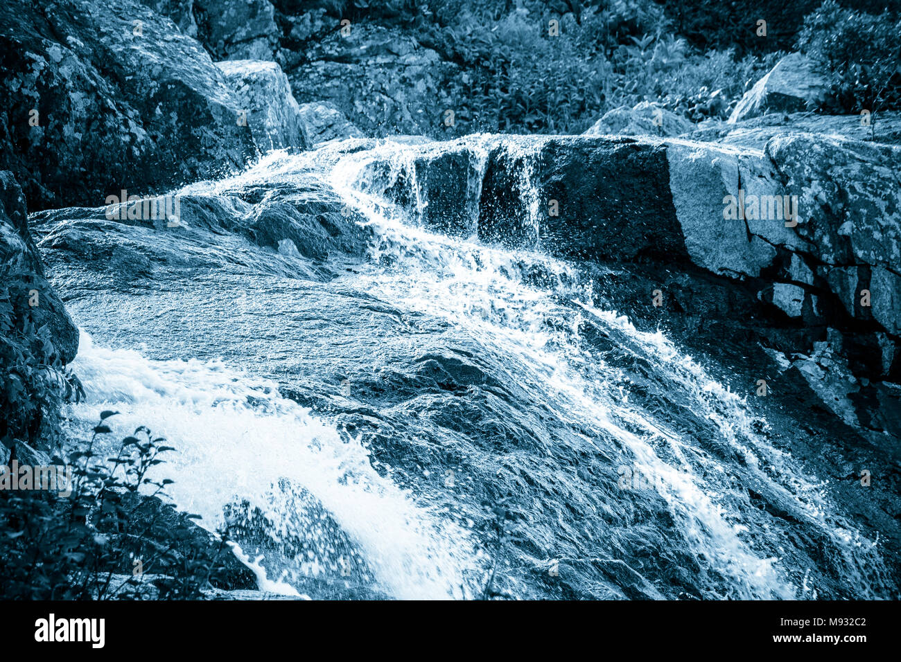 Mountain waterfall on a summer day Stock Photo - Alamy