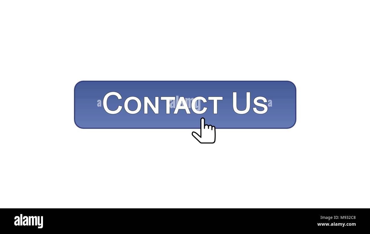 Contact us web interface button clicked with mouse cursor, violet color, help Stock Photo - Alamy