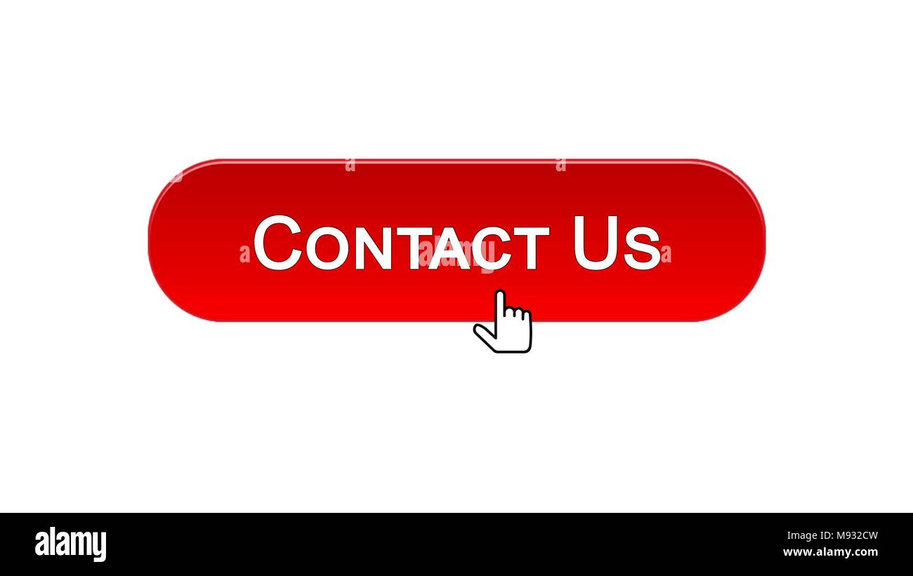Contact us web interface button clicked with mouse cursor, red color, help Stock Photo - Alamy