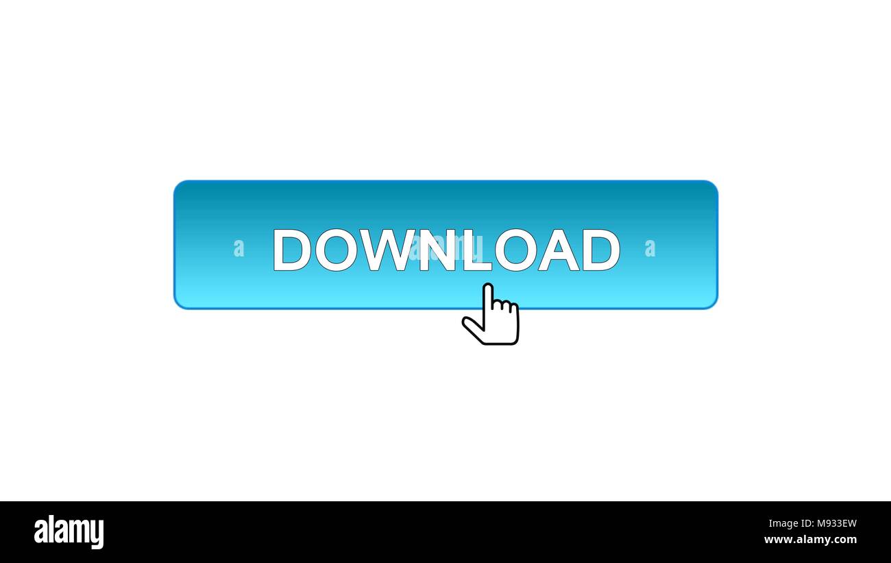 Download web interface button clicked with mouse cursor, blue color ...