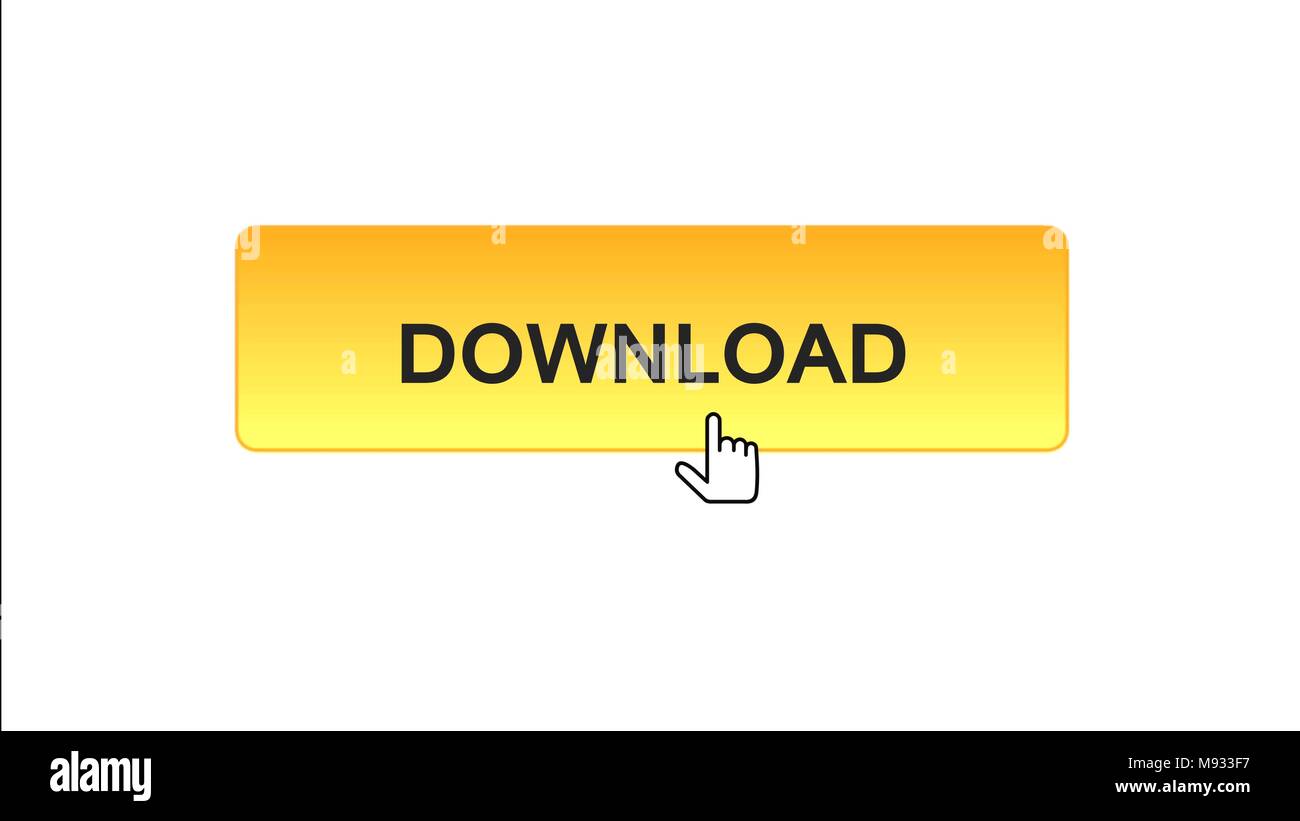 Download web interface button clicked with mouse cursor, orange color ...