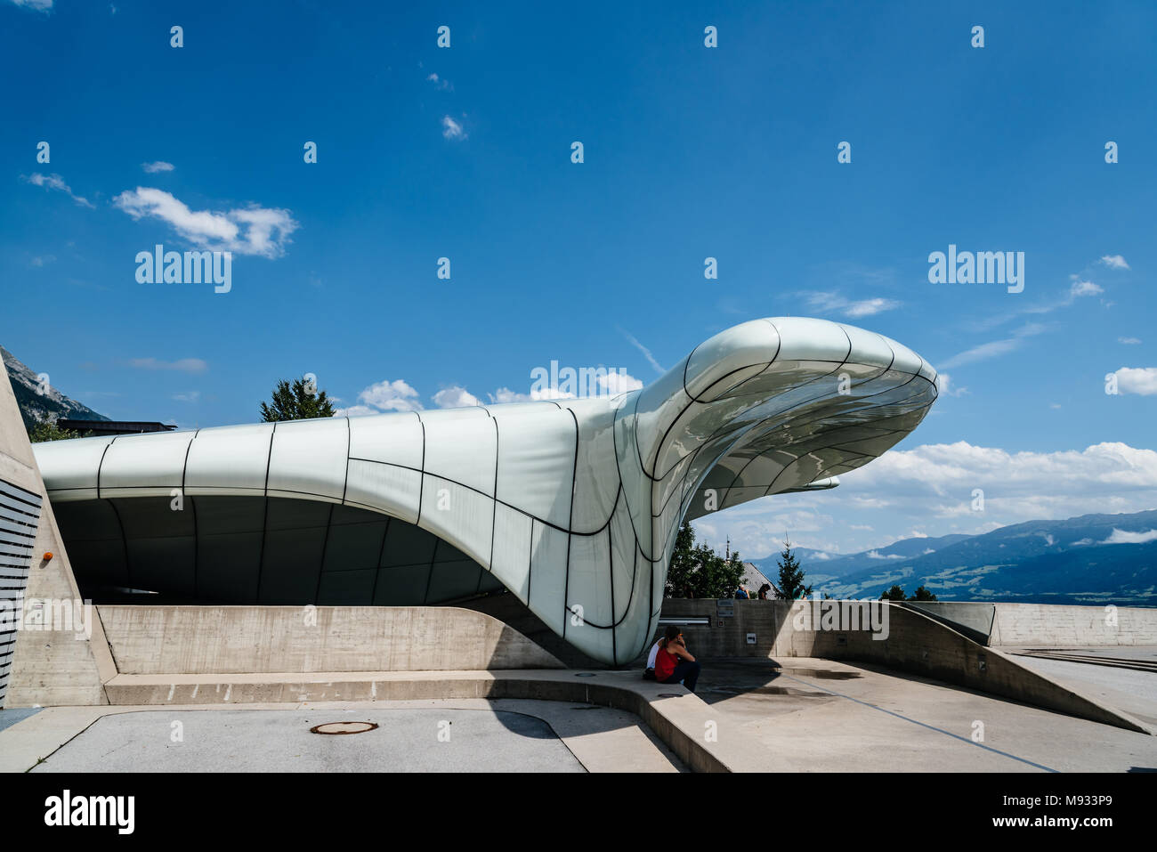 Innsbruck, Austria - August 9, 2017: Funicular station designed by Zaha ...