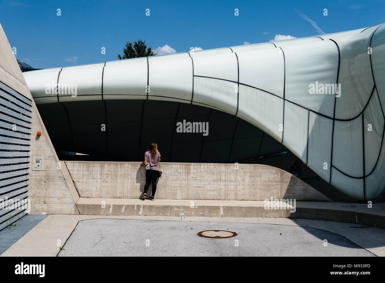 Innsbruck, Austria - August 9, 2017: Funicular station designed by Zaha ...
