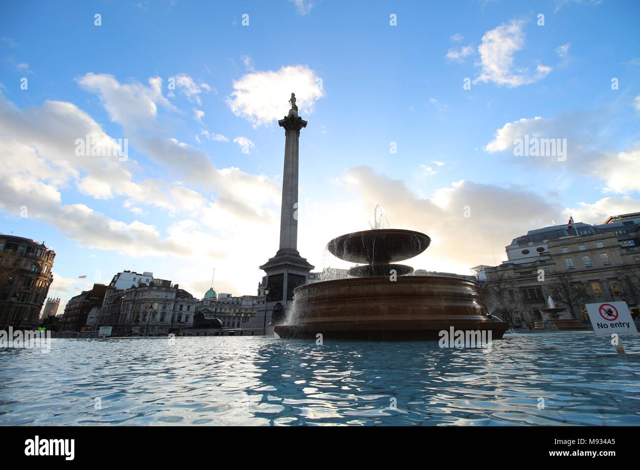 A fountain in Trafalgar square, London, England Stock Photo - Alamy