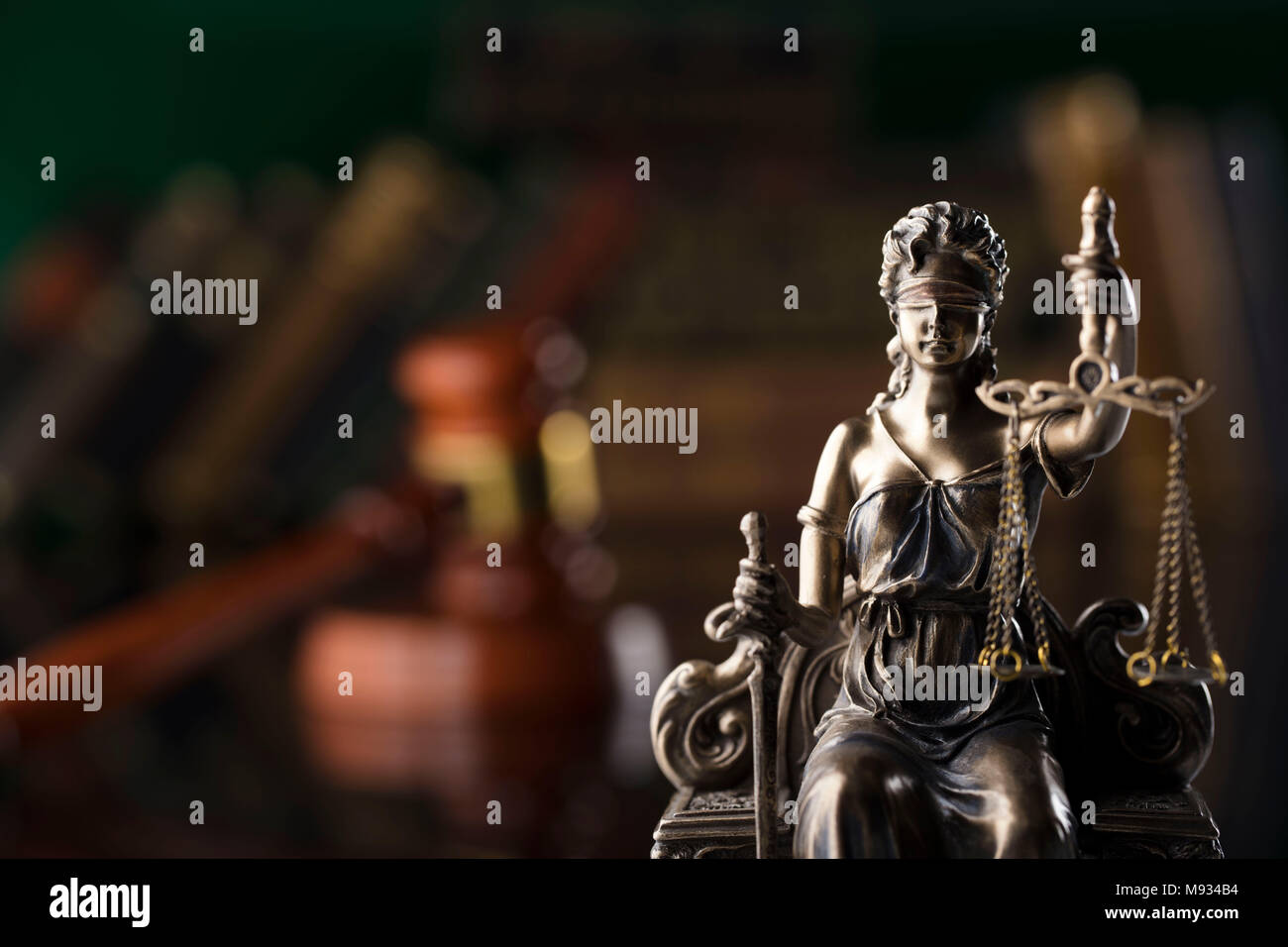 Lady justice on brown background Stock Photo - Alamy