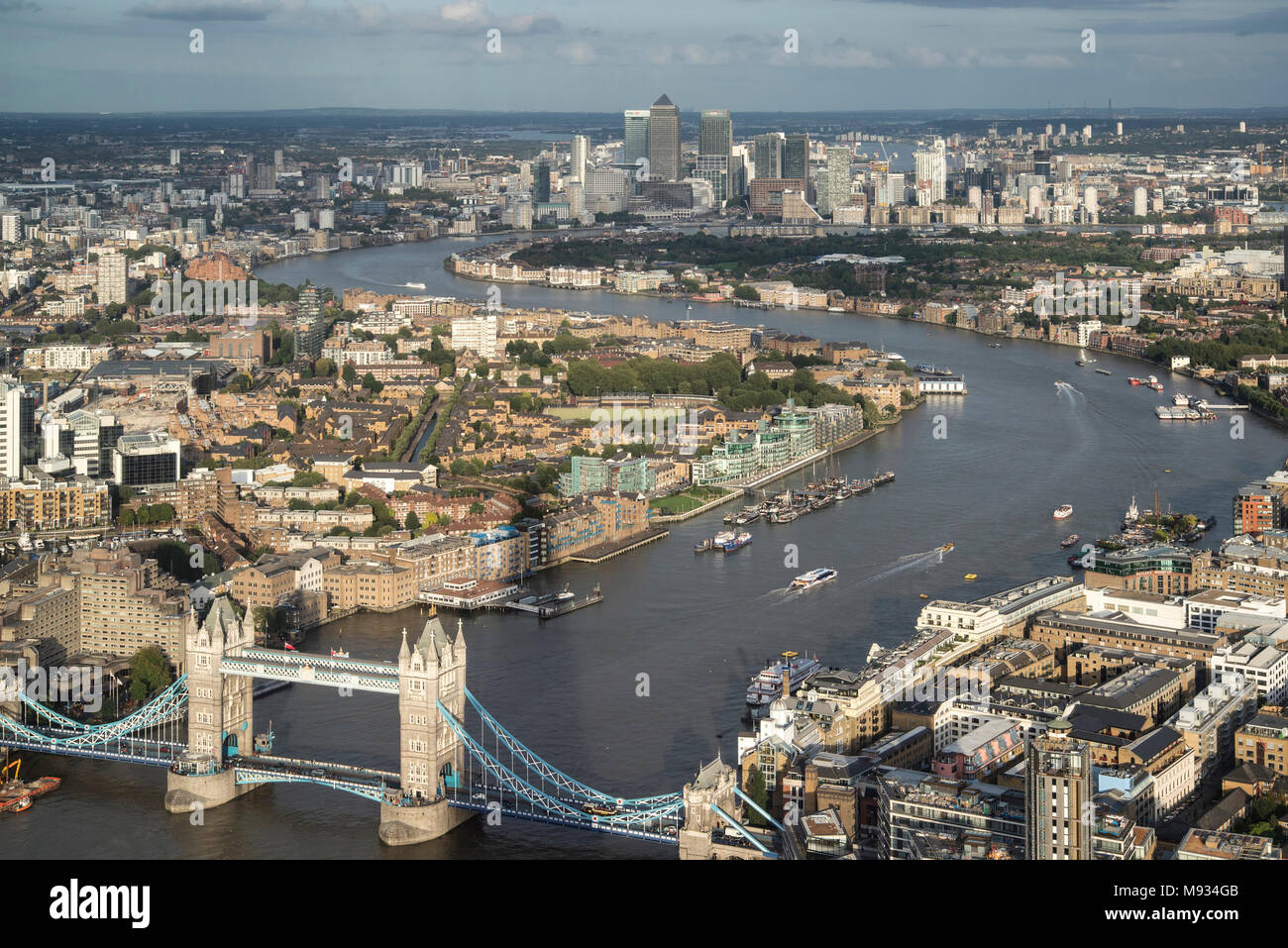 Aerial landscape view of London cityscape skyline with iconic landmark ...