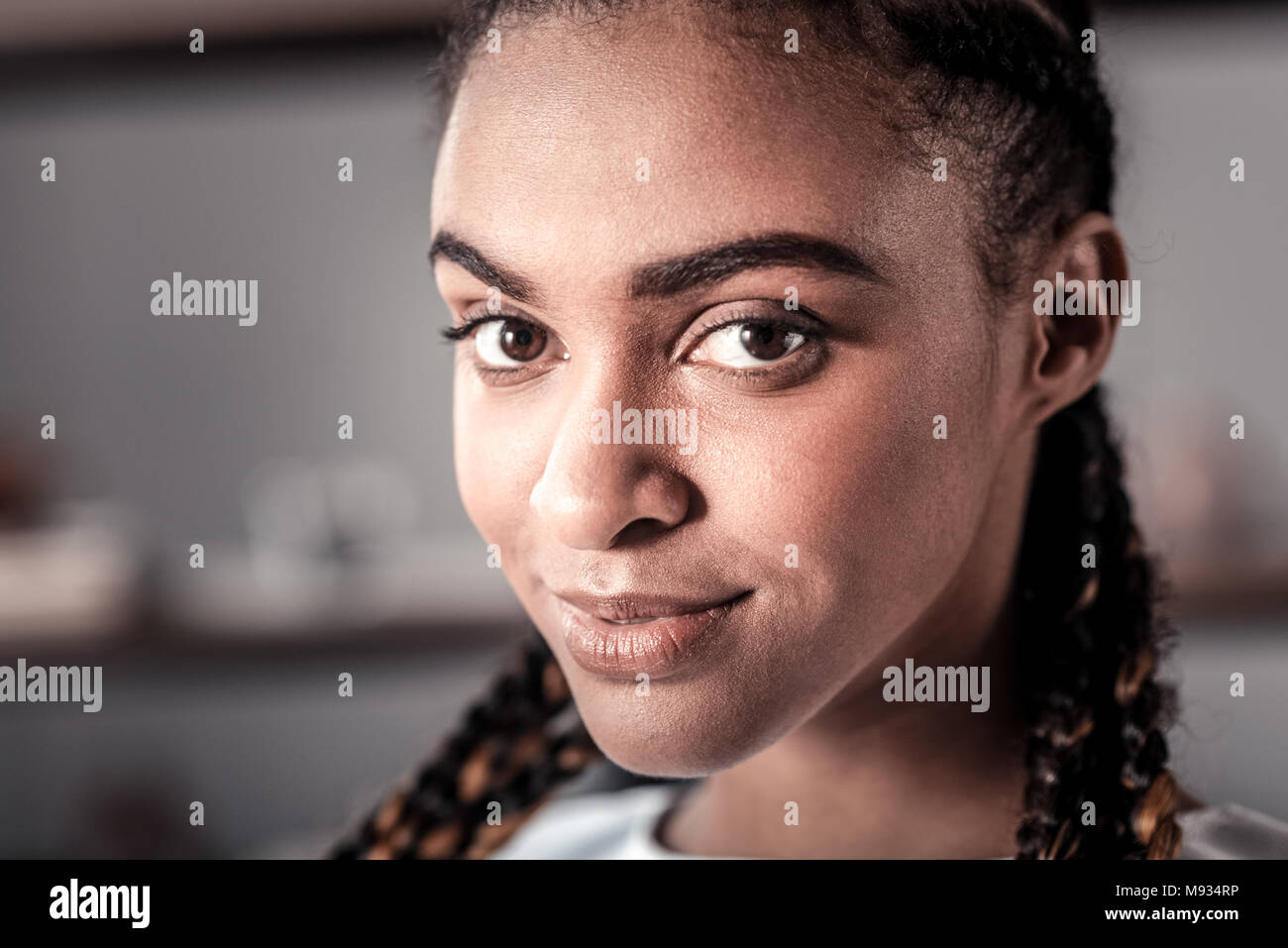 Portrait of a nice colored woman Stock Photo - Alamy