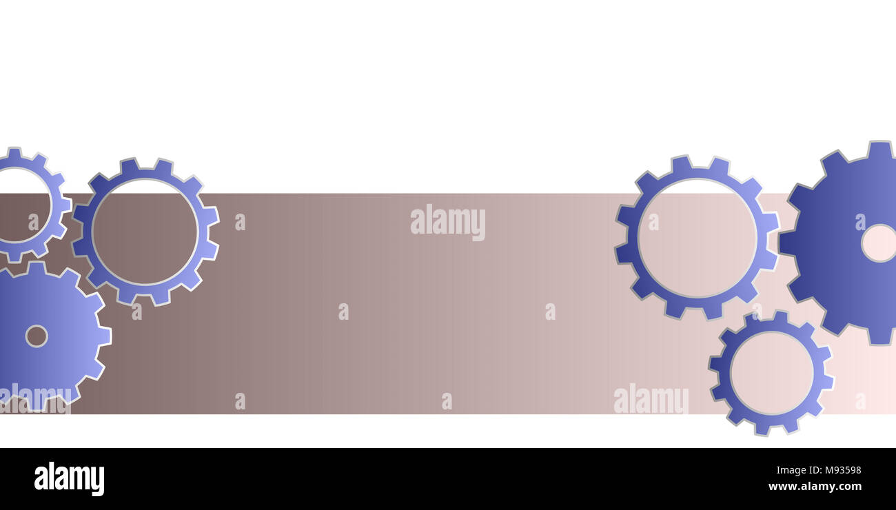 toothed wheels and gears illustration backdrop - copy space Stock Photo ...