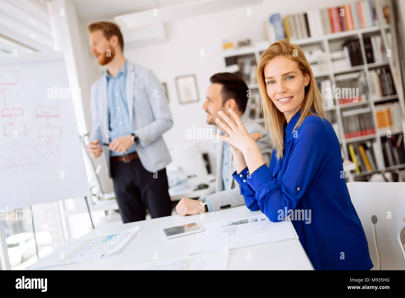 Busy office life Stock Photo - Alamy