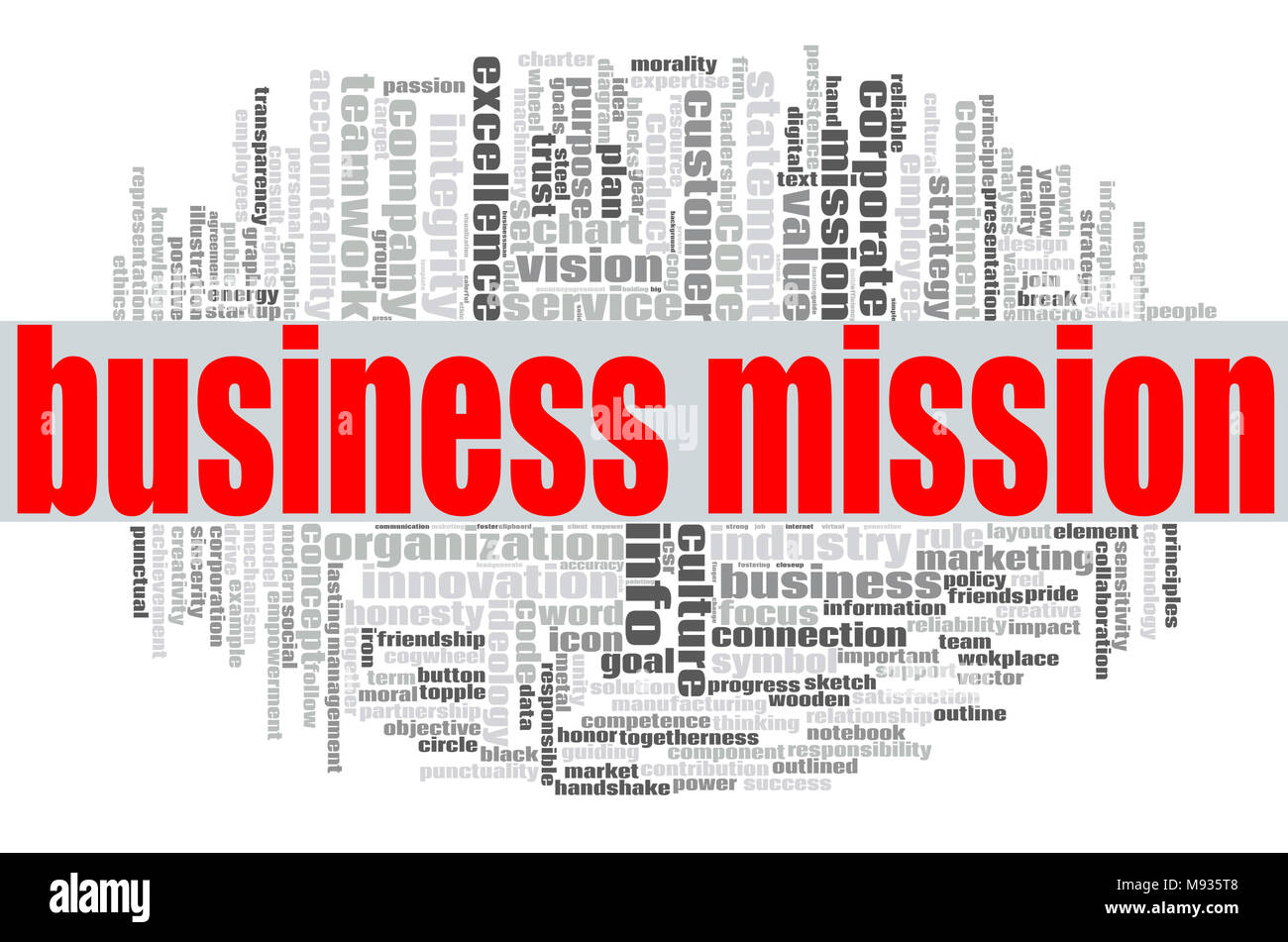 Business mission word cloud concept on white background, 3d rendering ...