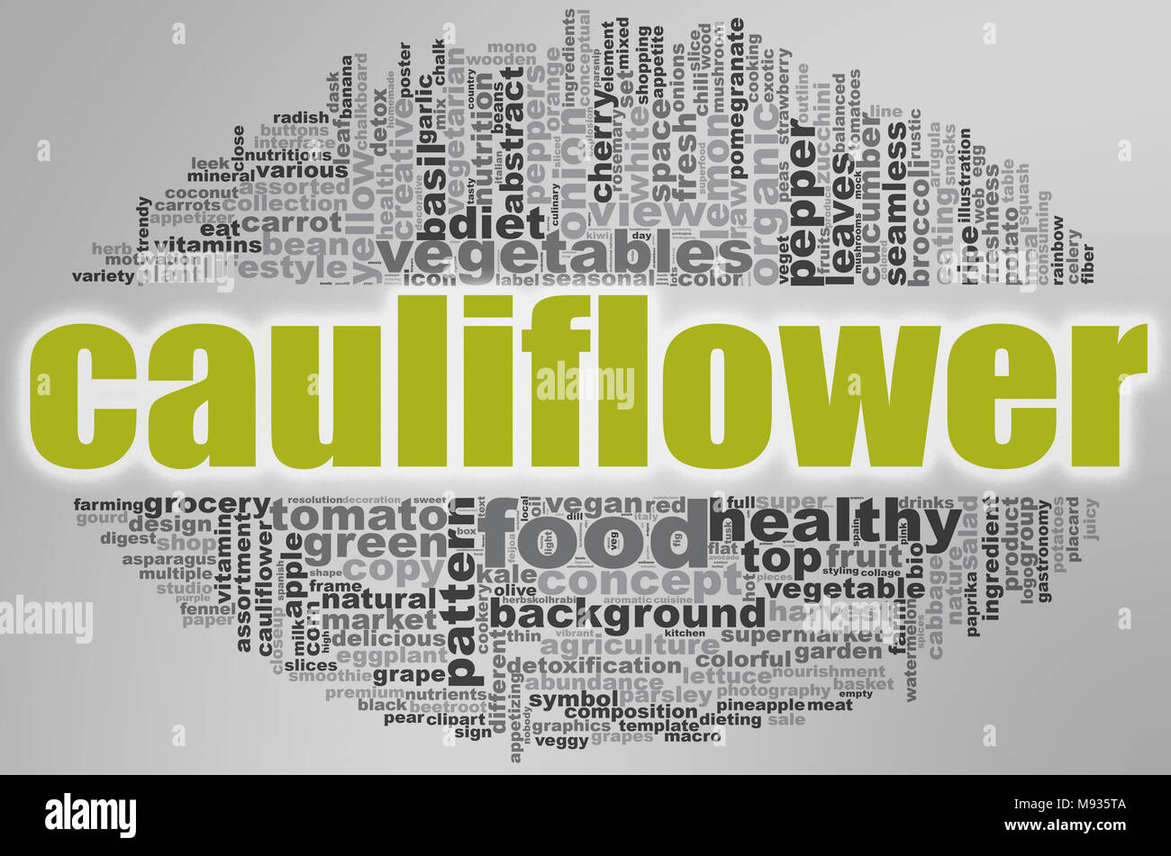 Cauliflower word cloud. Creative illustration of idea word lettering ...
