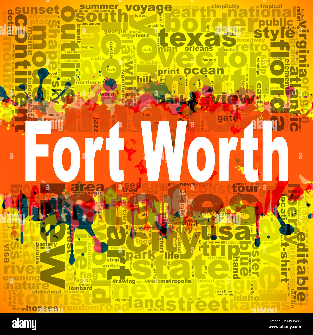 Fort Worth word cloud design. Creative illustration of idea word ...