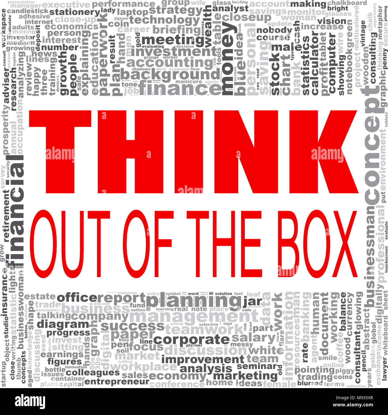 Think out of the box word cloud. Creative illustration of idea word ...
