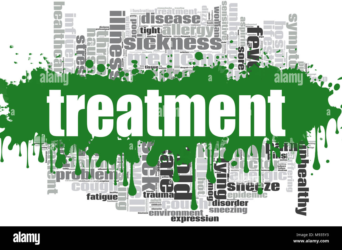 Treatment word cloud design. Creative illustration of idea word ...