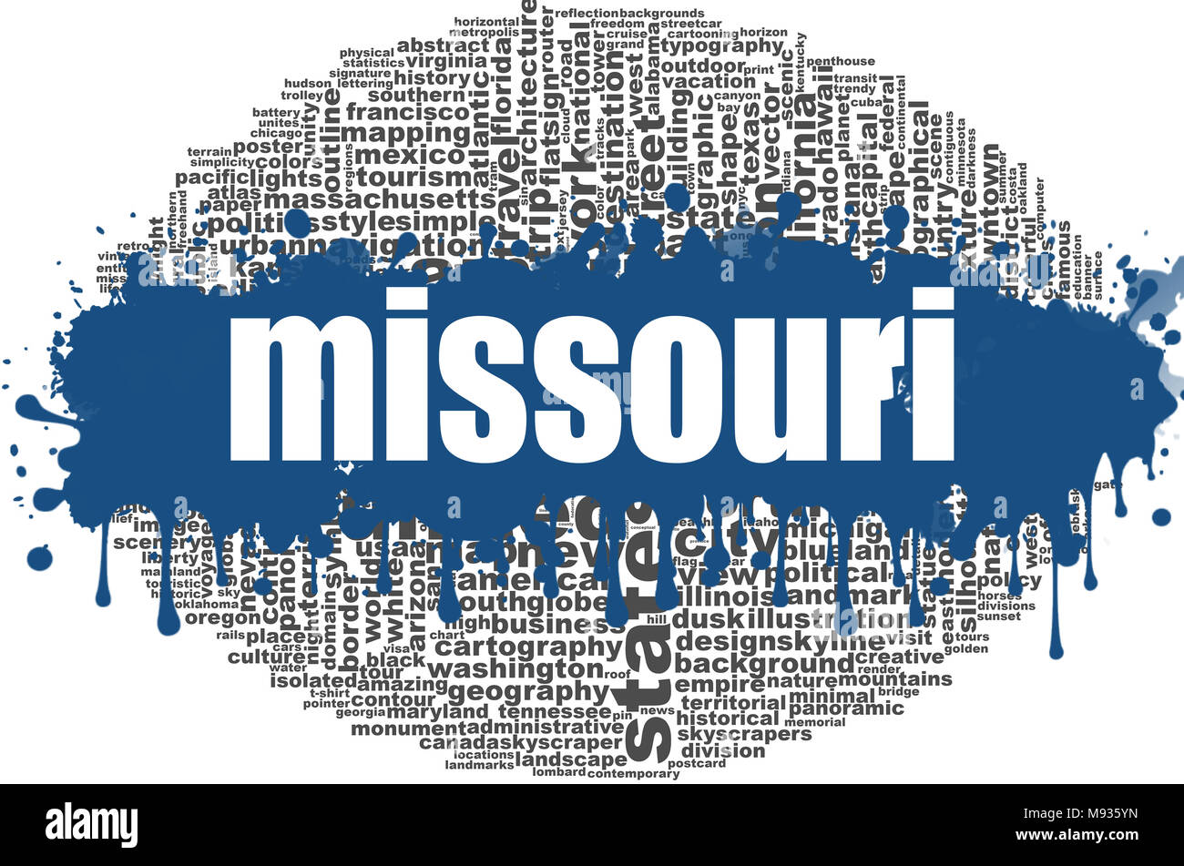 Missouri word cloud design. Creative illustration of idea word ...