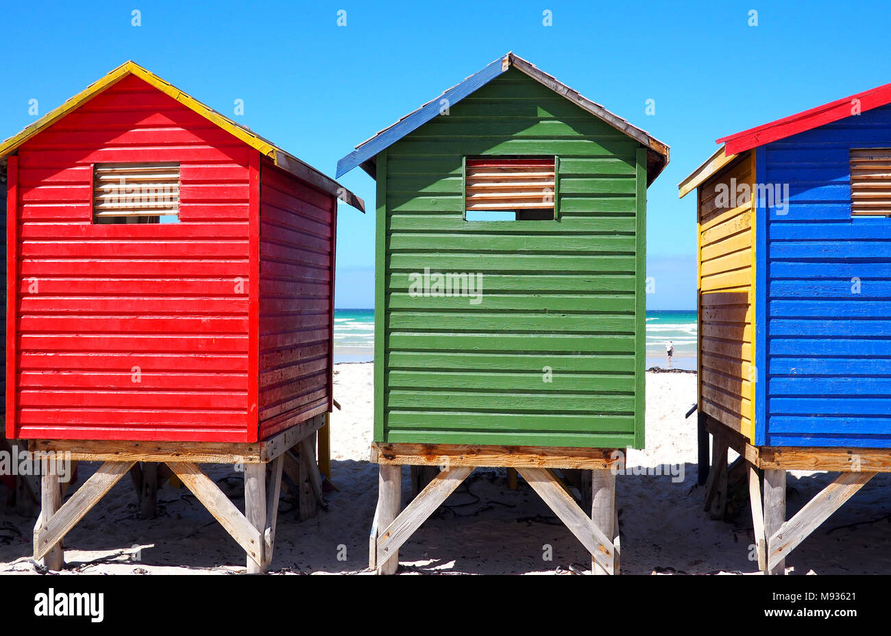 Row of colored beach huts Stock Photo - Alamy