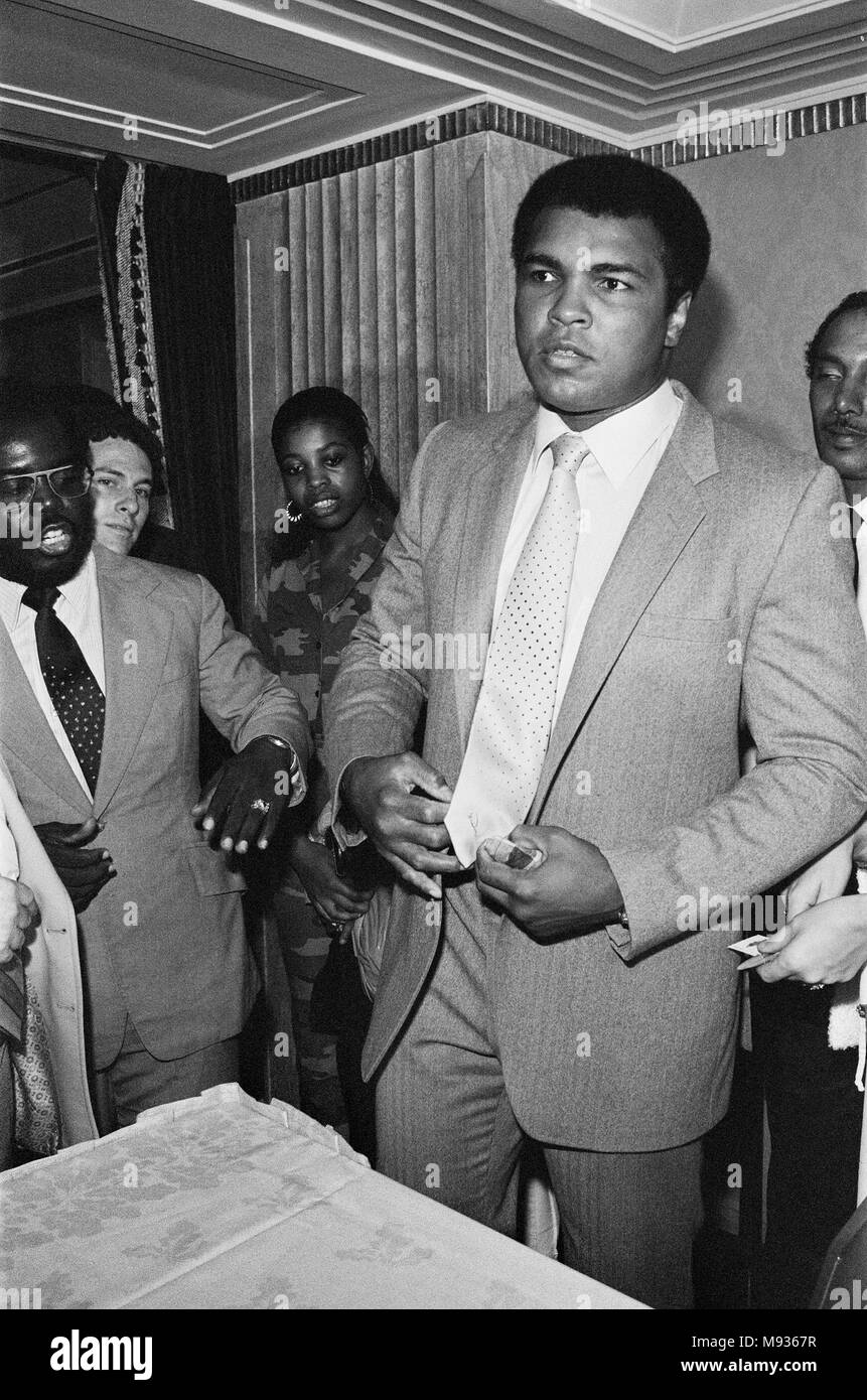 Muhammad Ali at a press conference ahead of his upcoming fight against ...