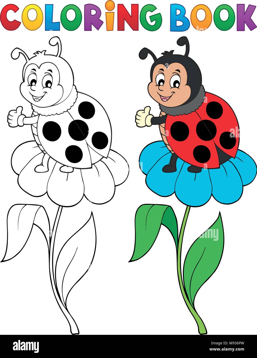 Coloring book ladybug theme 6 - eps10 vector illustration Stock Vector ...