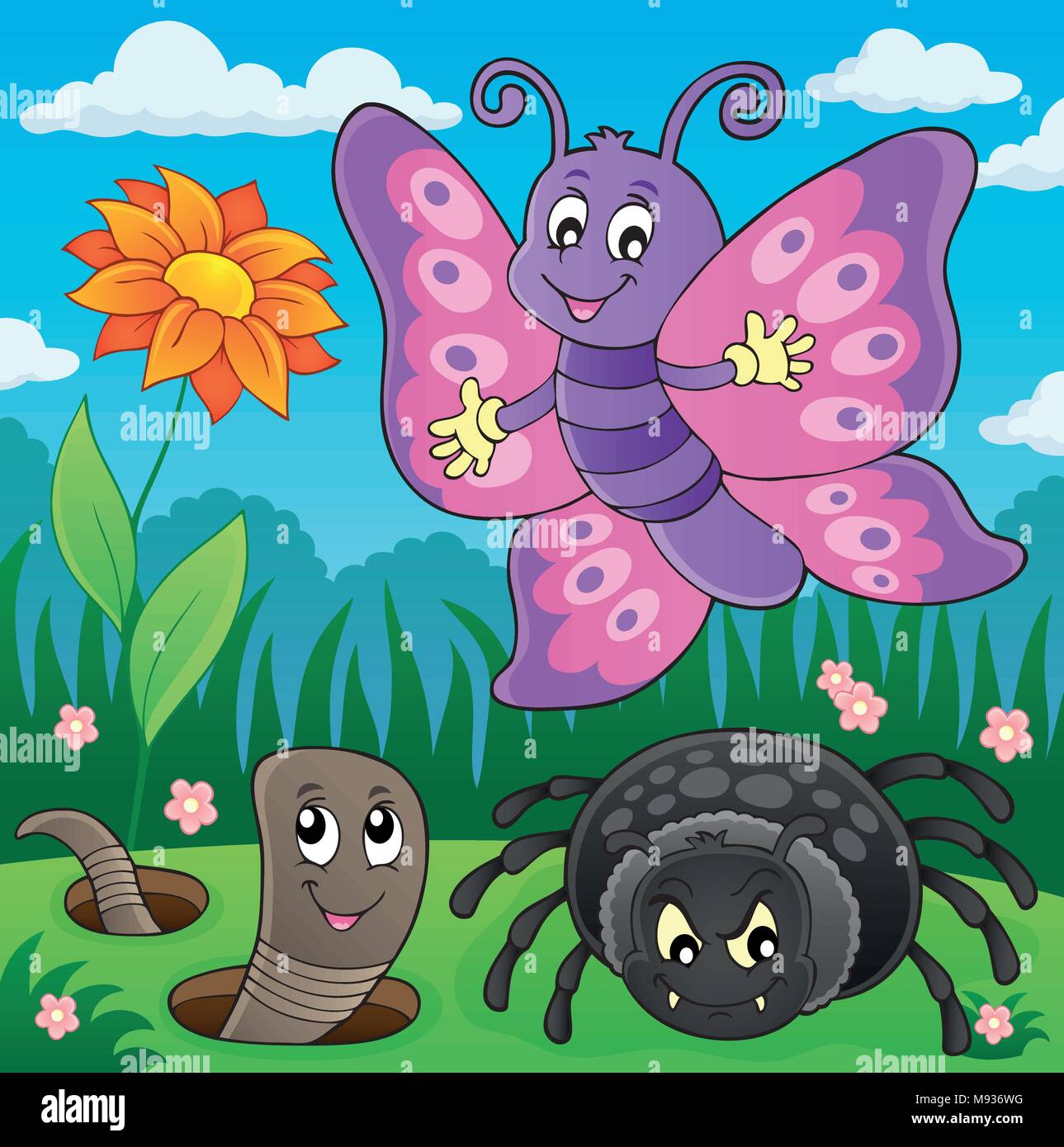 Spring animals and insect theme image 7 - eps10 vector illustration ...