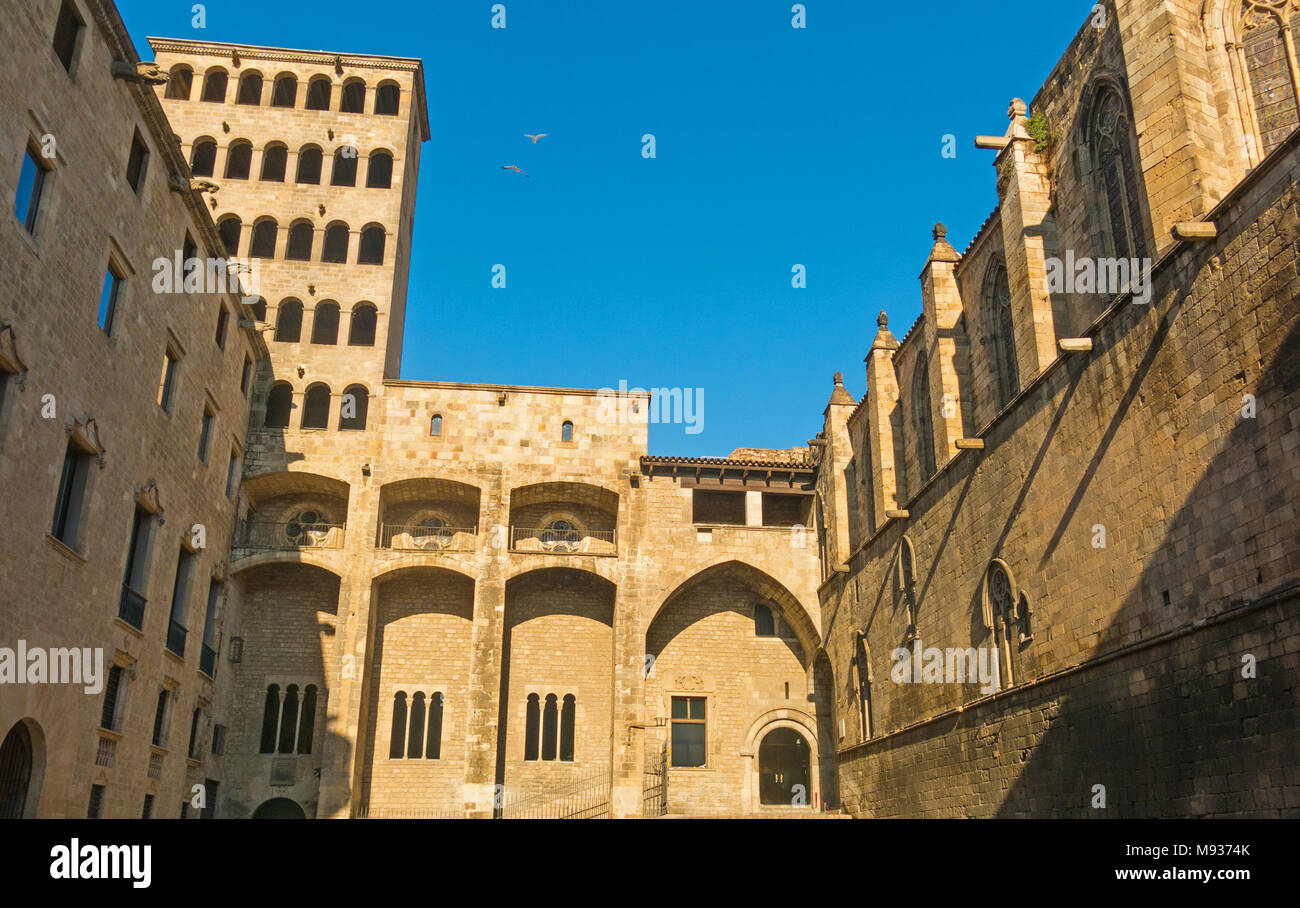 Medieval gothic building: entrance to Royal Palace, in King Square ...