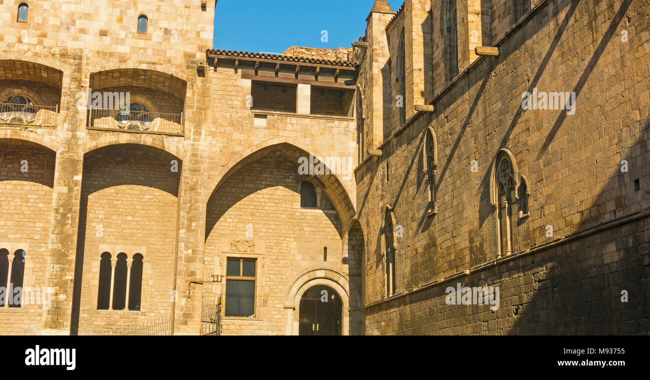 Medieval gothic building: entrance to Royal Palace, in King Square ...