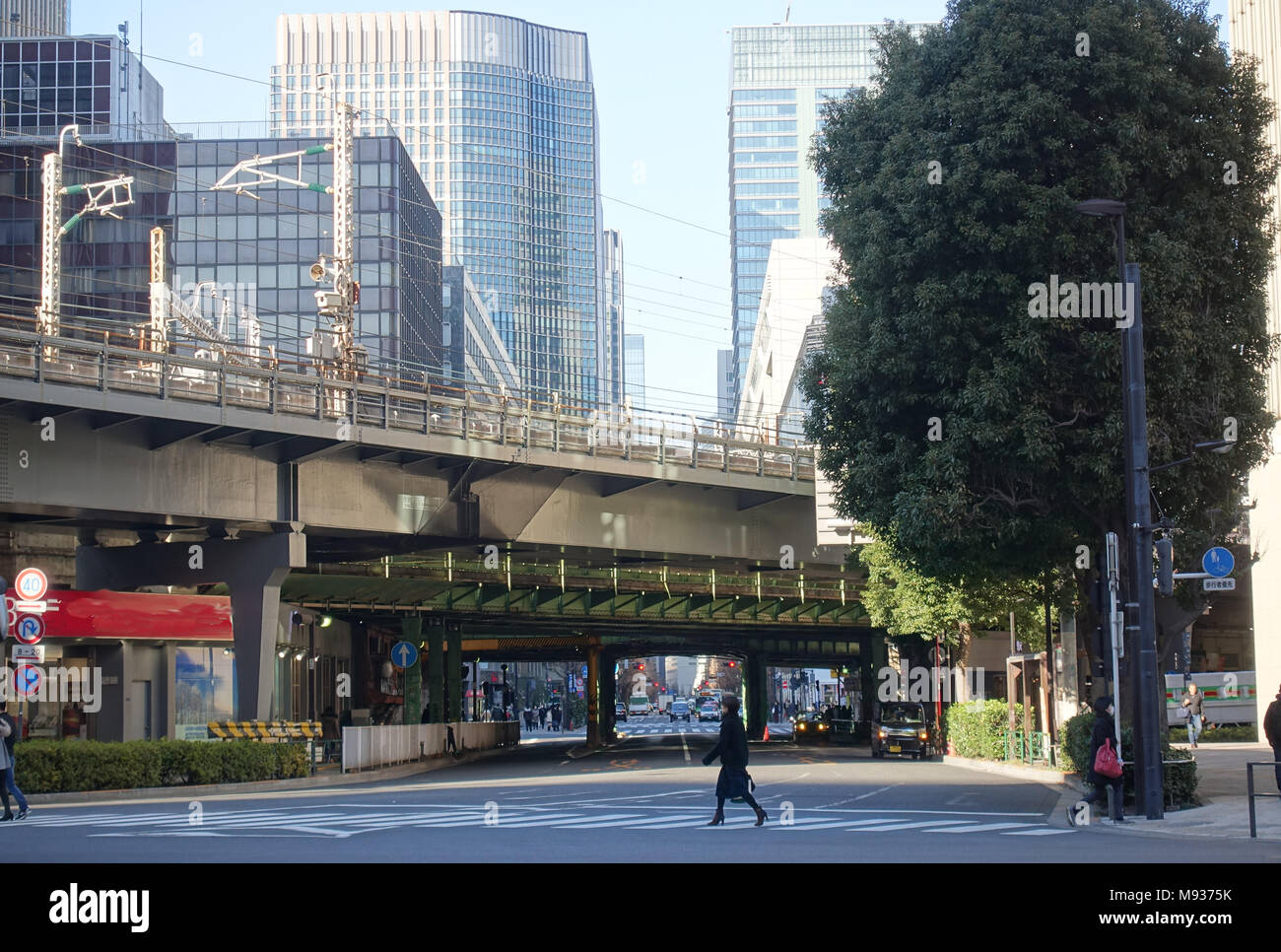 Yurakucho Ginza train line bridge road Stock Photo - Alamy
