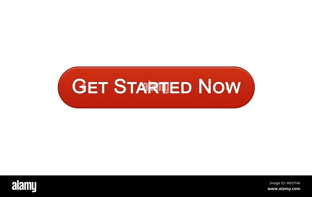 Get started now web interface button wine red color, business strategy, internet, stock footage ...