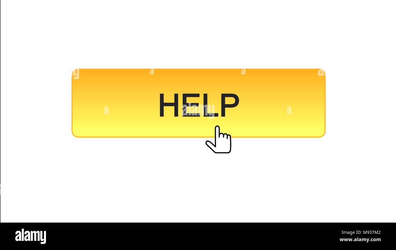 Help web interface button clicked with mouse cursor orange color, support online, stock footage ...