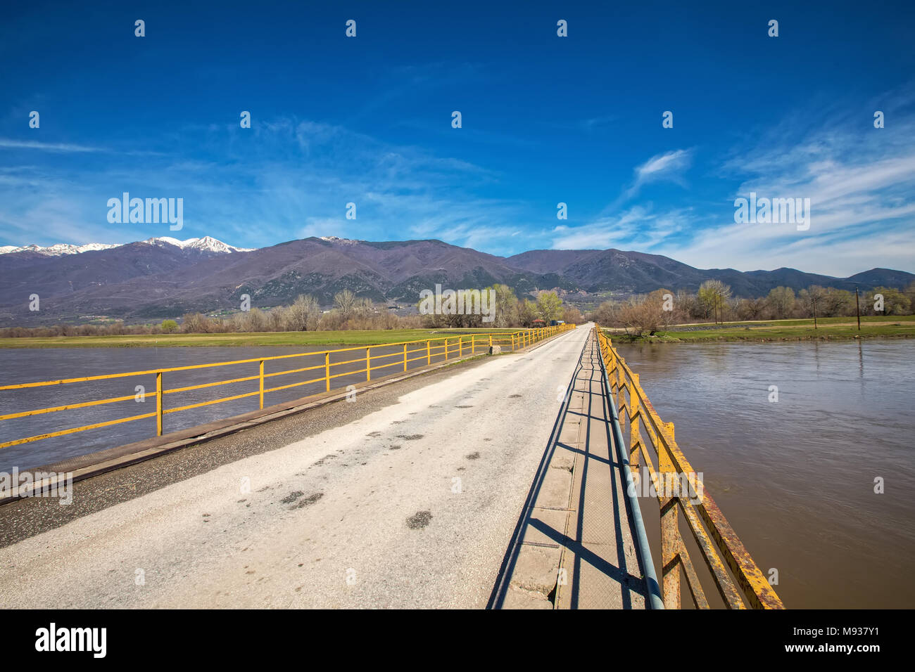 bridge over River Strymonas at North Greece Stock Photo - Alamy