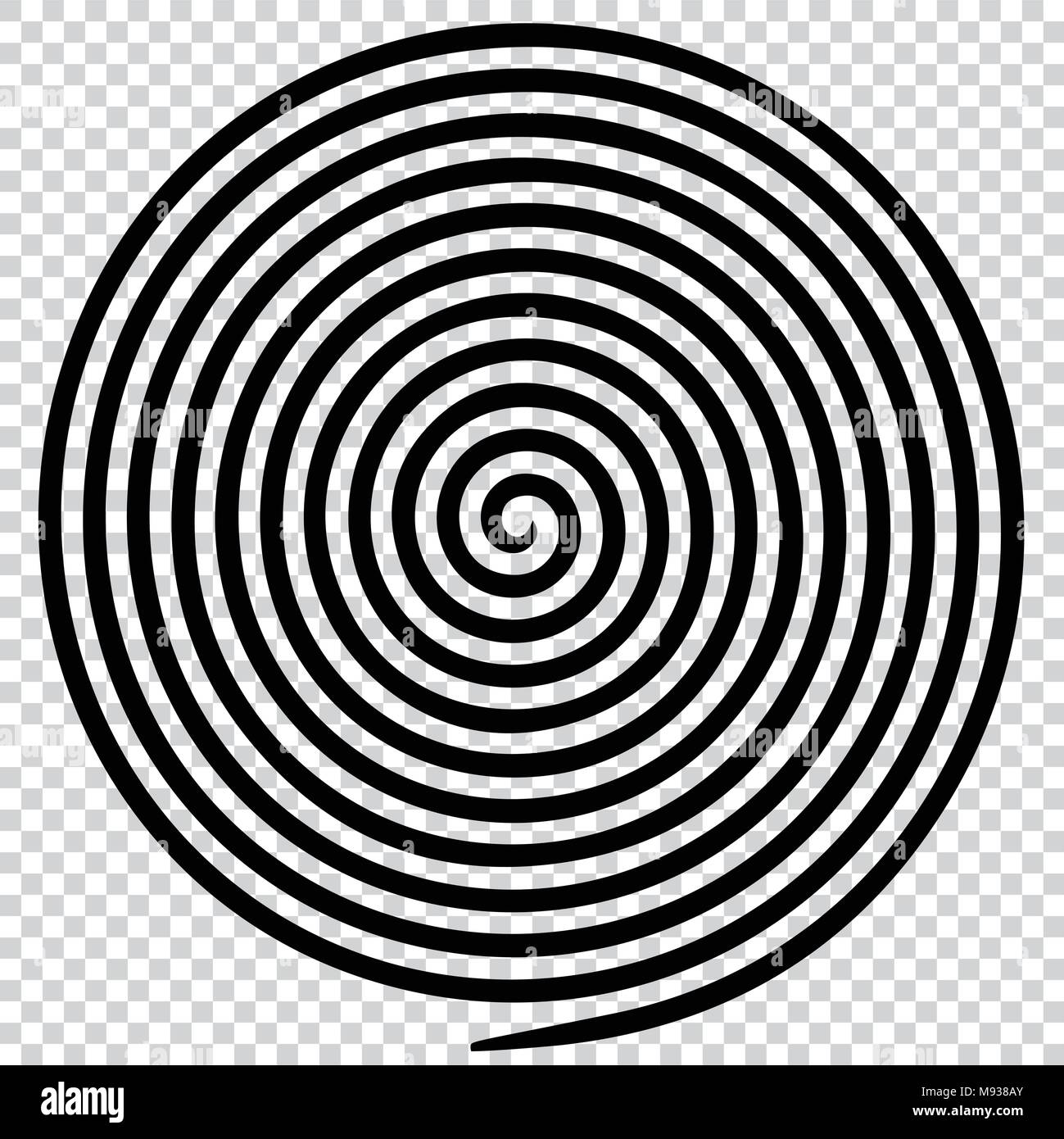 Black round abstract vortex hypnotic spiral. Vector illustration ...