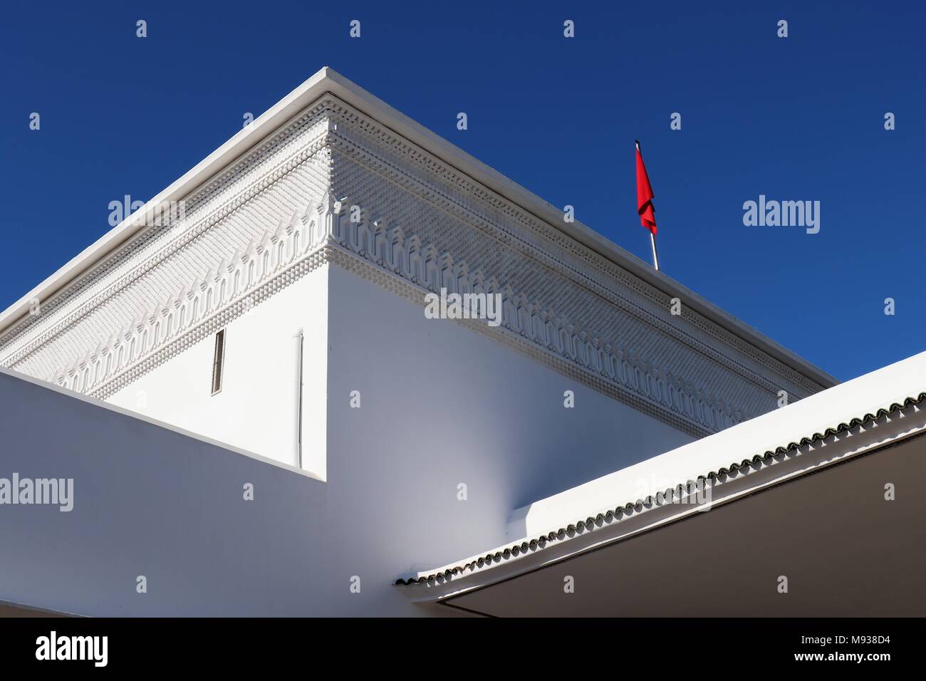 The Roof of the Gare Rabat Ville Railway Station City Moroccan Flag ...