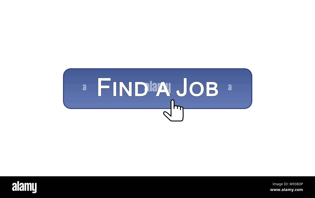 Find a job web interface button clicked with mouse cursor, violet color ...