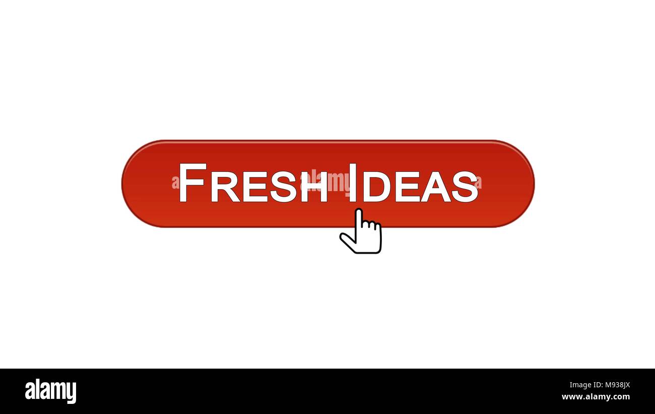 Fresh ideas web interface button clicked with mouse cursor, wine red, design, stock footage ...