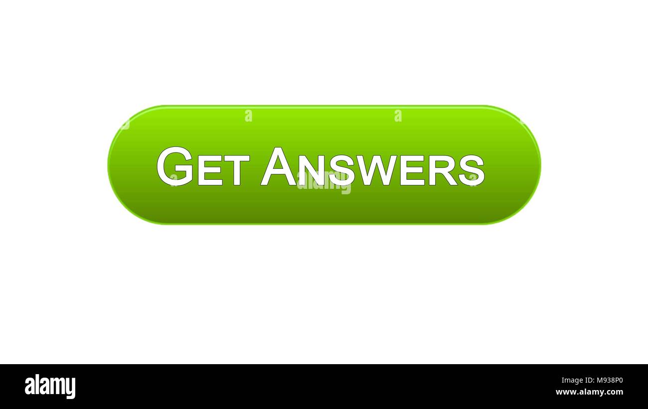 Get answers web interface button green color, online consultation, site ...
