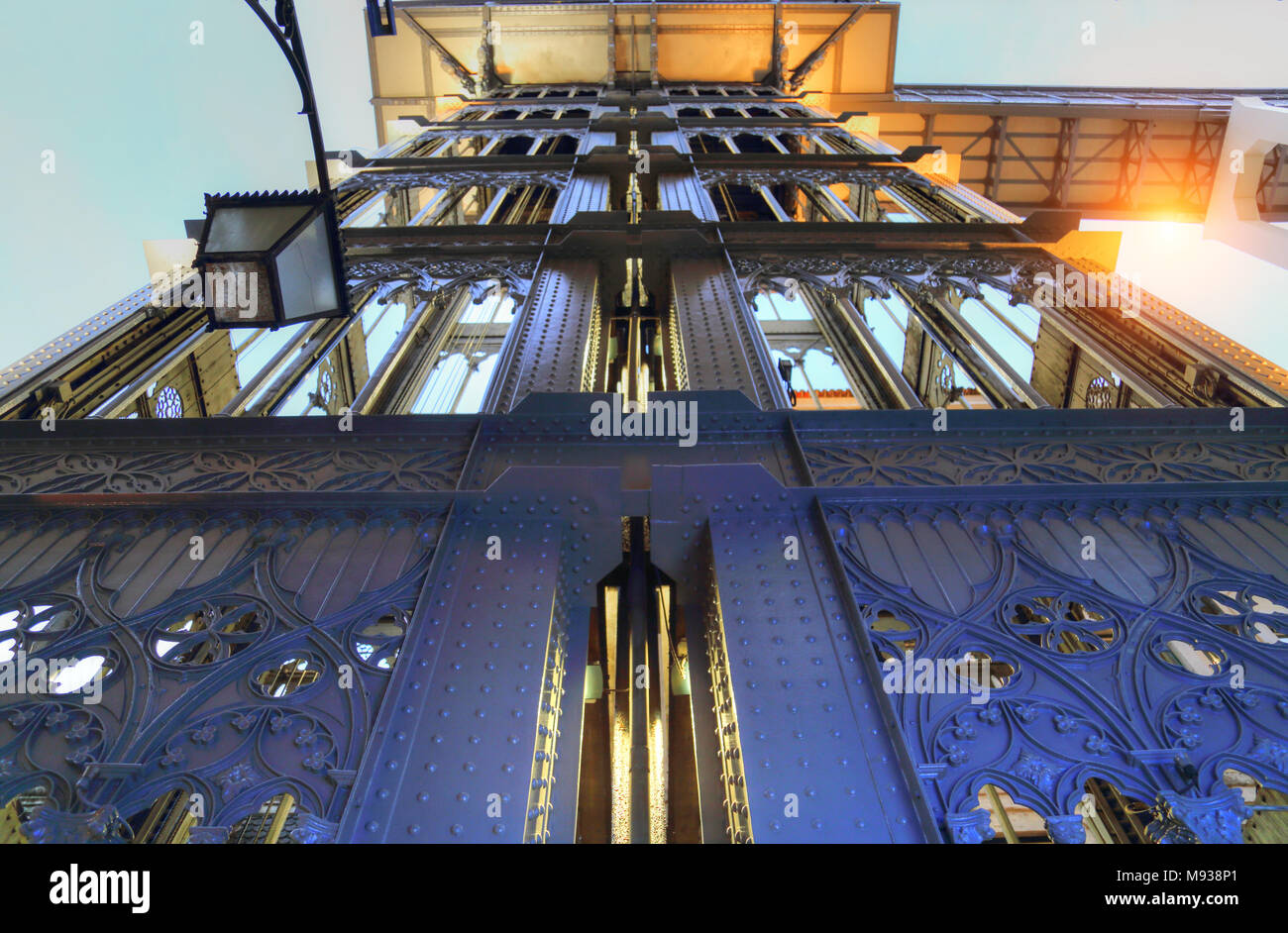 Lisbon, Santa Justa Elevator at sunset Stock Photo - Alamy