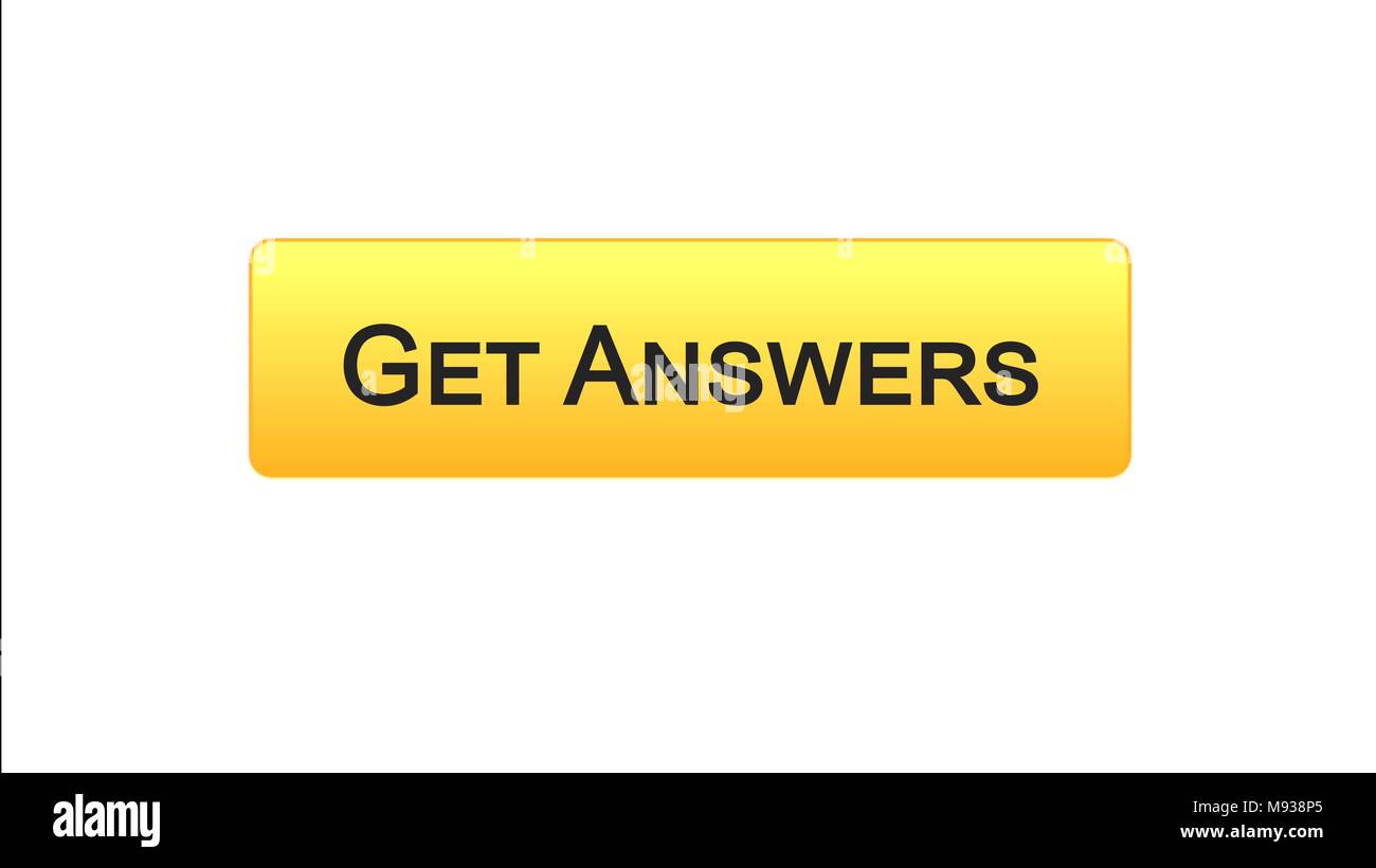 Get answers web interface button orange color, online consultation, site design, stock footage ...