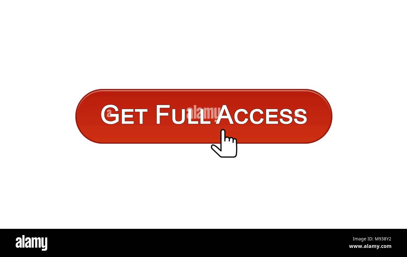 Get full access web interface button clicked with mouse cursor, wine red color, stock footage ...