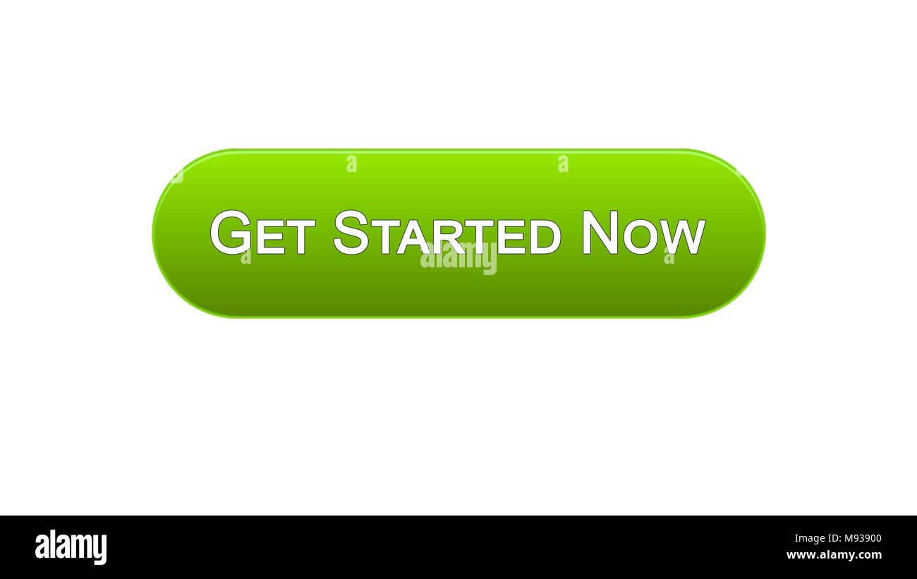 Get started now web interface button green color, business strategy ...