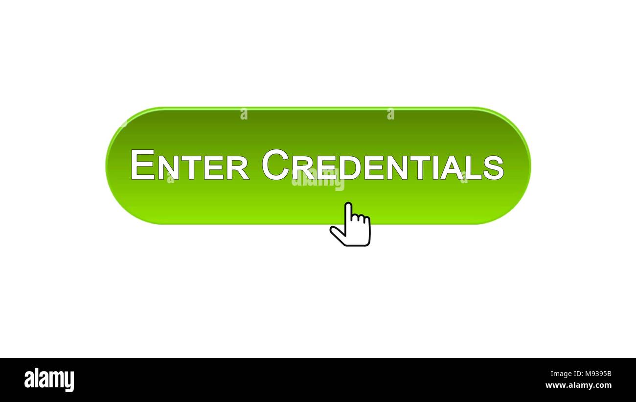 Enter credentials web interface button clicked with mouse, green color ...