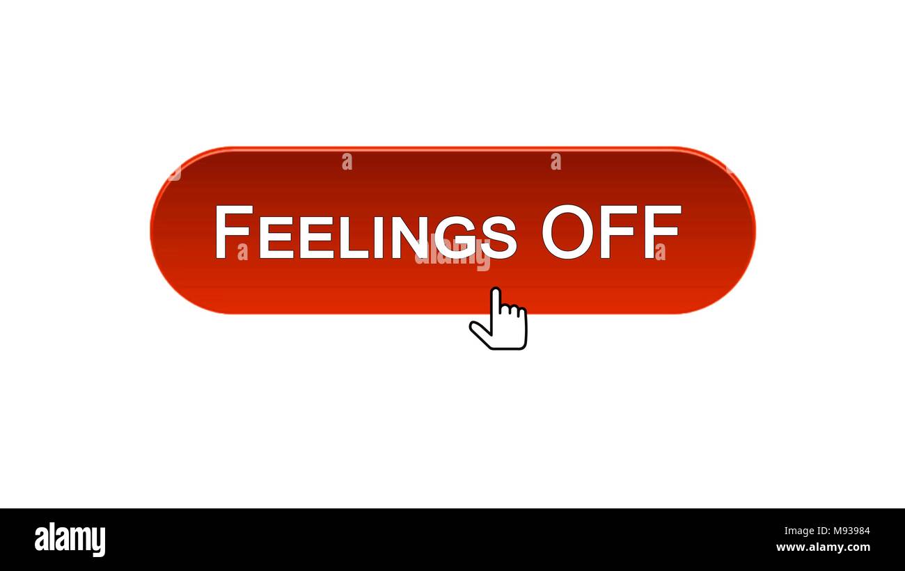 Feelings off web interface button red color, internet site design, online, stock footage Stock ...