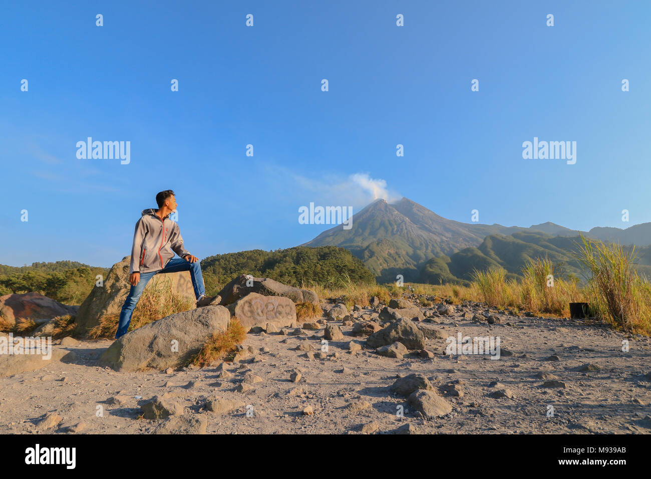 Mount Merapi, javanese, is an active stratovolcano located on the ...