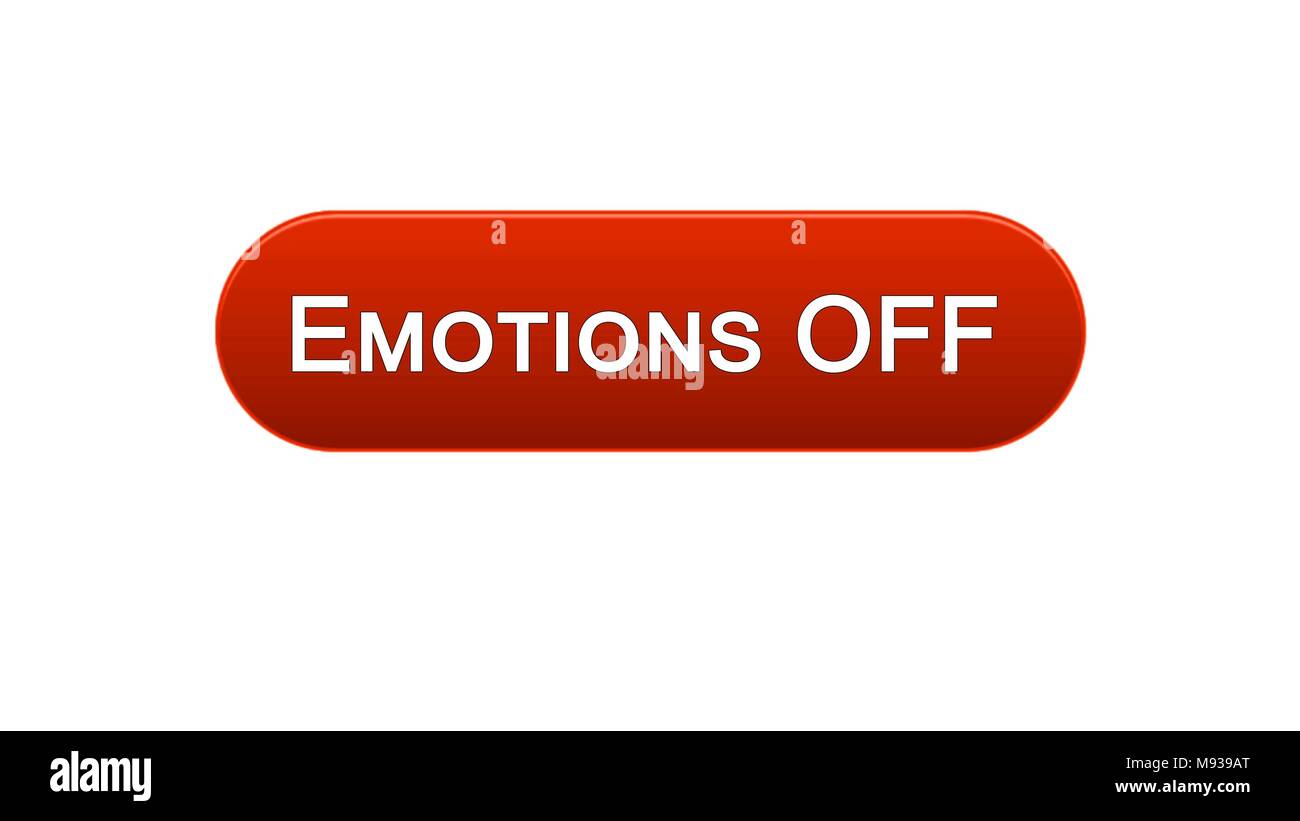 Emotions off web interface button red color, feelings expression, site ...