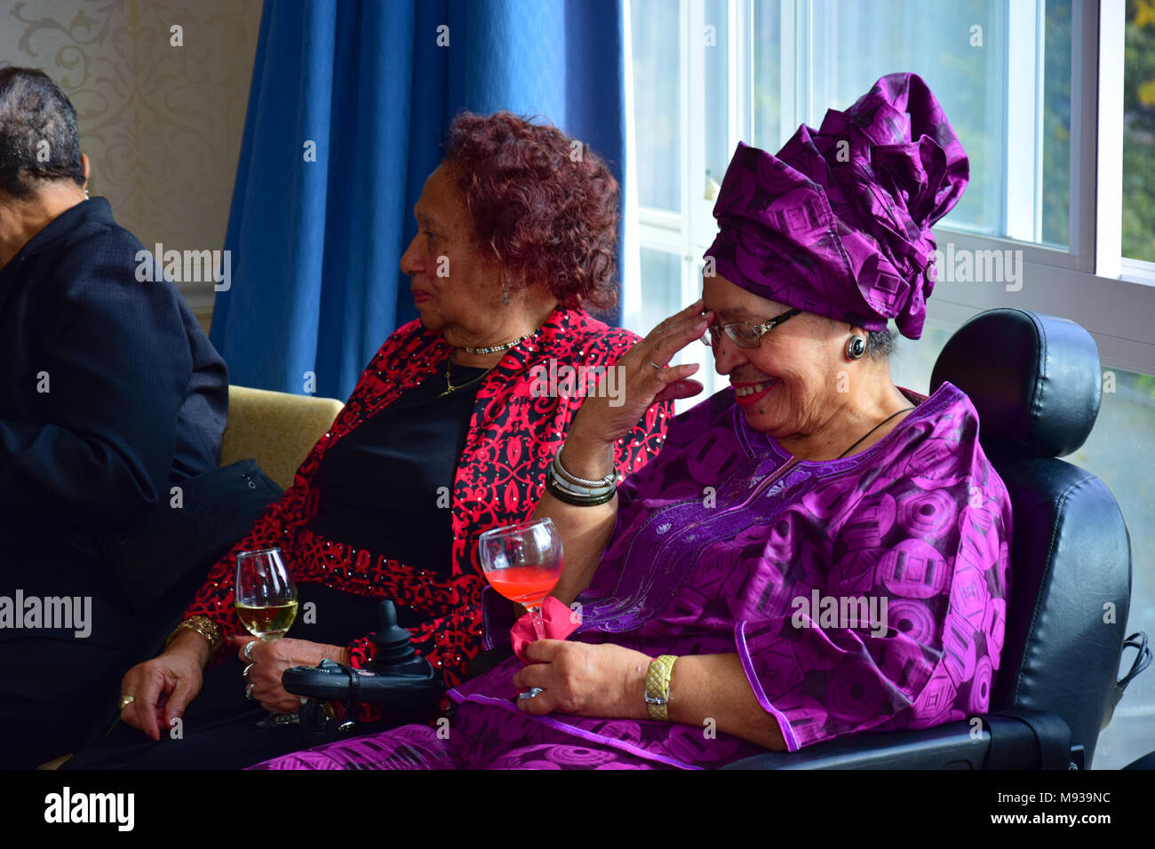 Seniors at living community celebrating Stock Photo - Alamy