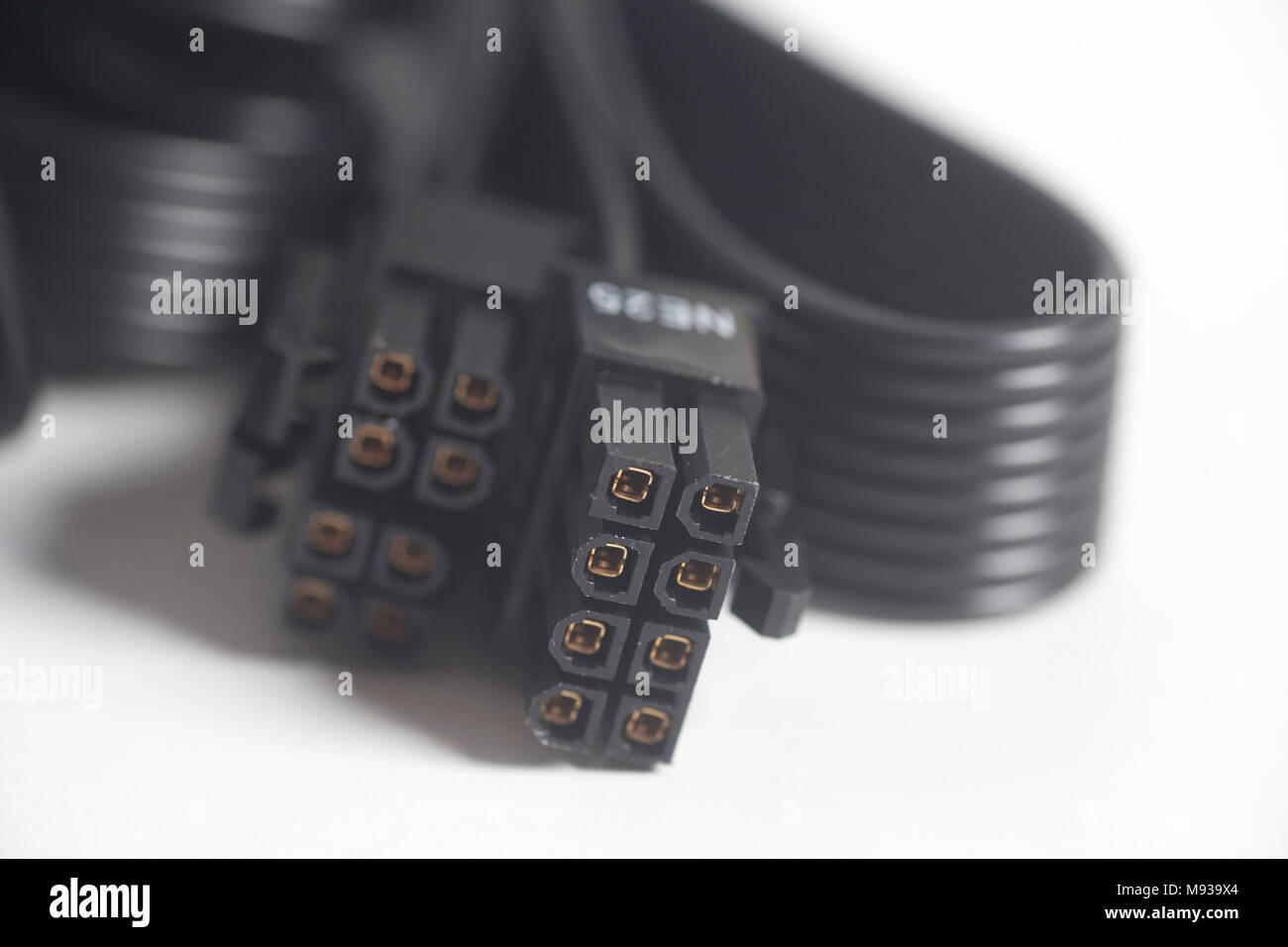 Computer Power Supply Cable on white background Stock Photo - Alamy