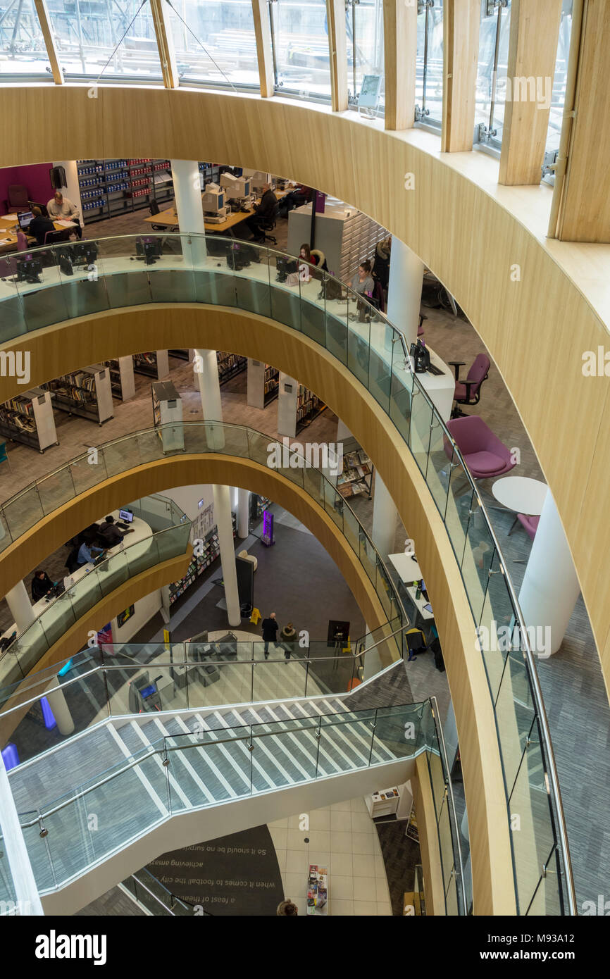 Staircases and balconies inside the modern atrium of the Central ...