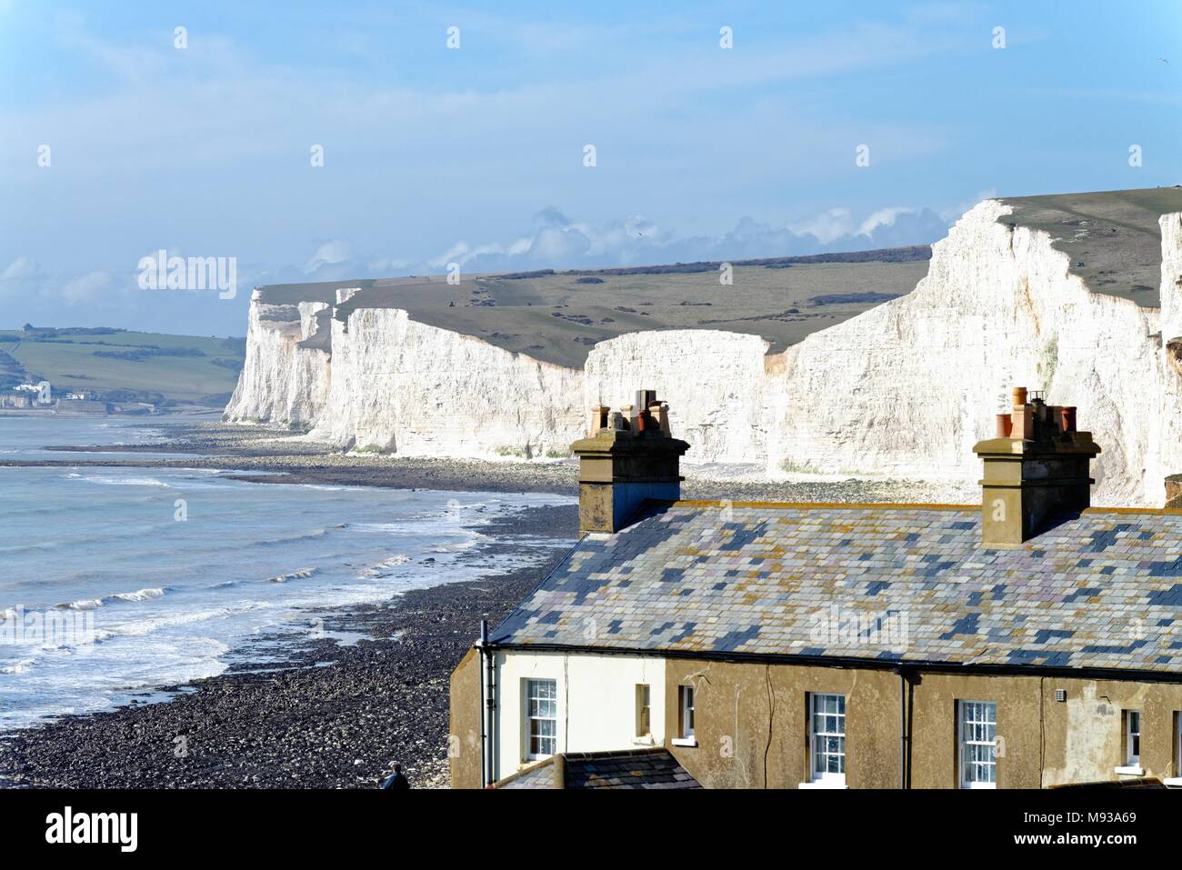 The Seven Sisters chalk cliffs at Birling Gap, South Downs National ...