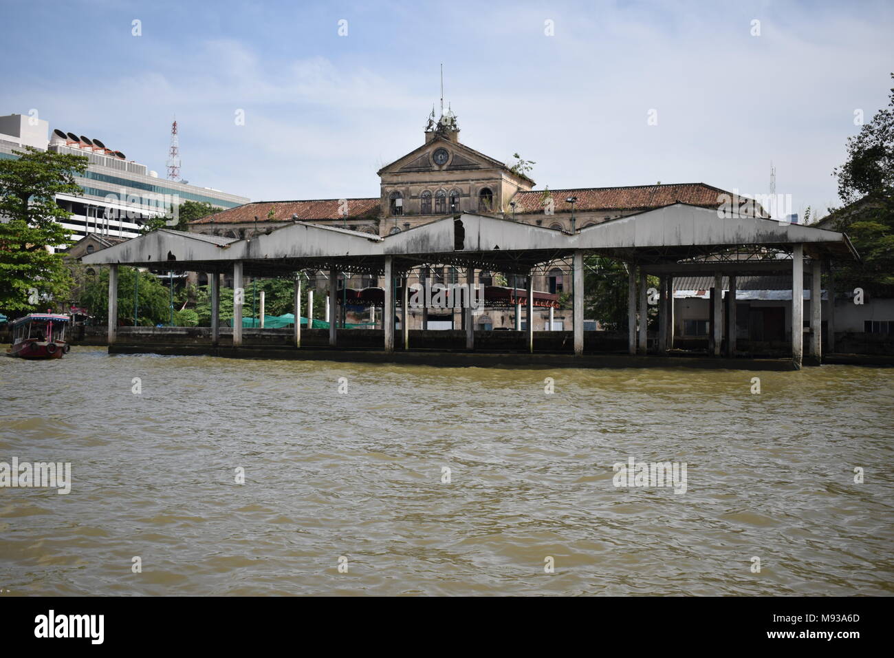 Old abandoned boat pier from the imperial colonial era by the main ...